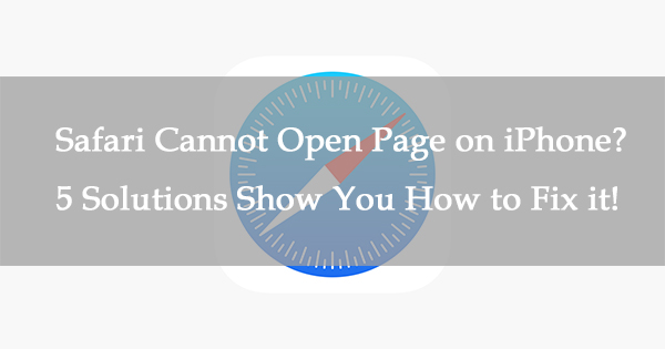 [Top 5] How to Fix Safari Cannot Open Page on iPhone?